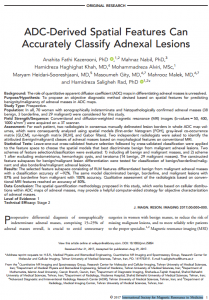 QMISG - ADC-Derived Spatial Features can Accurately Classify Adnexal