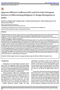 QMISG - Apparent Diffusion Coefficient (ADC) and First-Order Histogram
