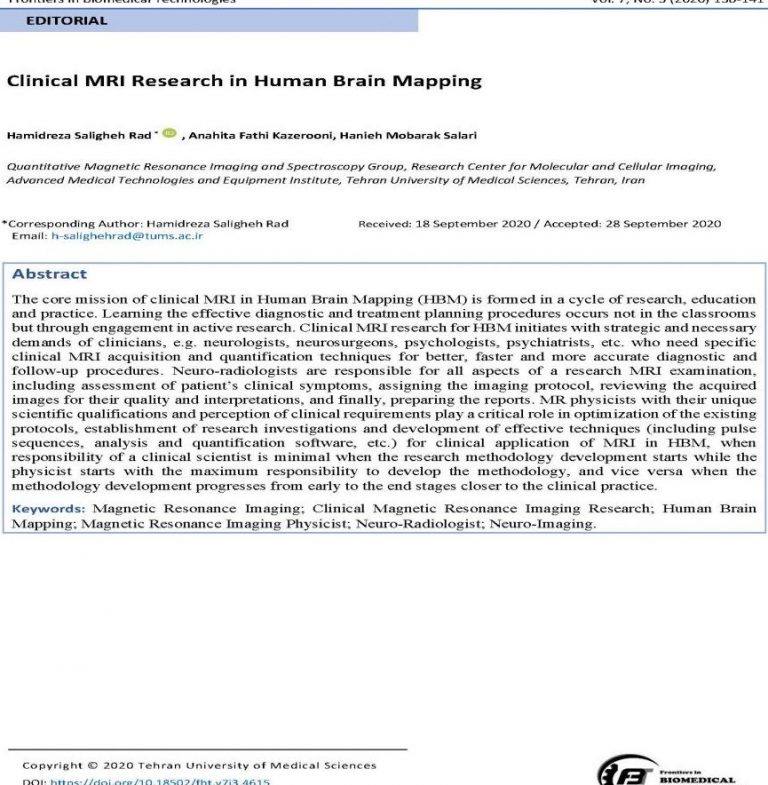 Clinical MRI Research in Human Brain Mapping - QMISG